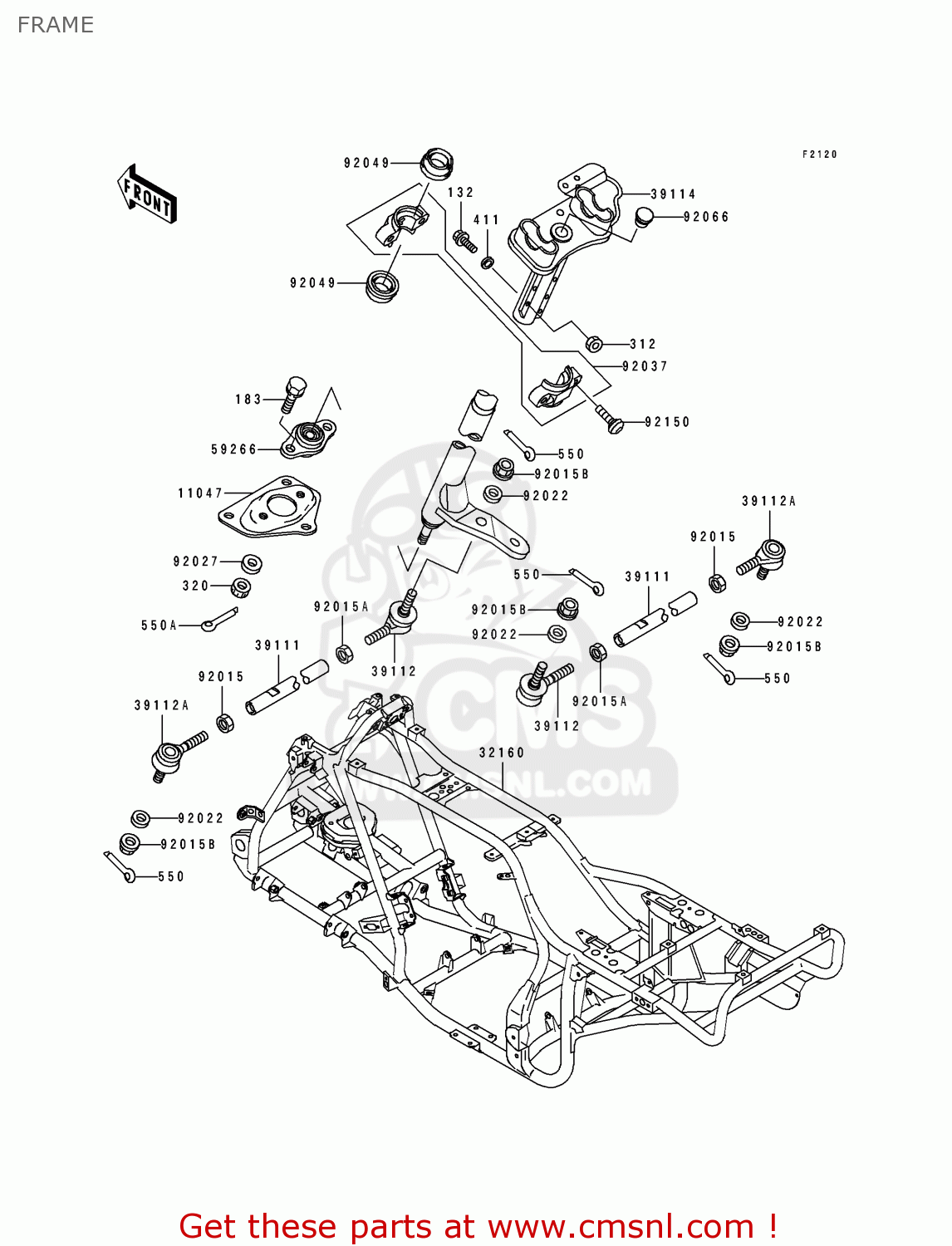 Kawasaki KLF400-B1 BAYOU4004X4 1993 EUROPE UK AS FRAME - buy original ...