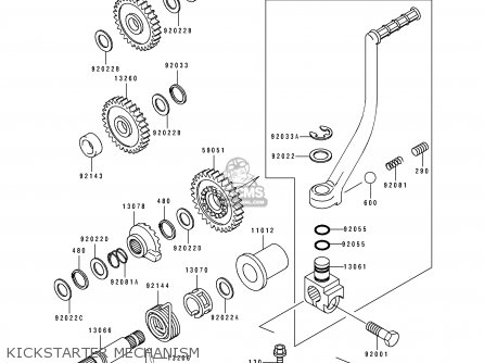 Kawasaki KLF400-B1 BAYOU4004X4 1993 EUROPE UK AS parts lists and schematics