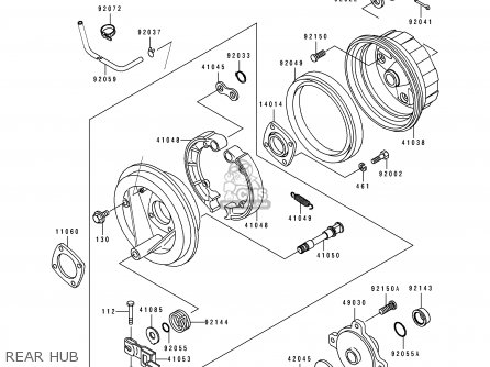 Kawasaki KLF400-B1 BAYOU4004X4 1993 EUROPE UK AS parts lists and schematics