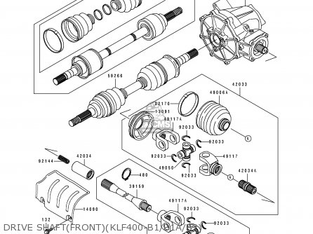 Kawasaki KLF400-B1A BAYOU4004X4 1993 AUSTRALIA parts lists and schematics