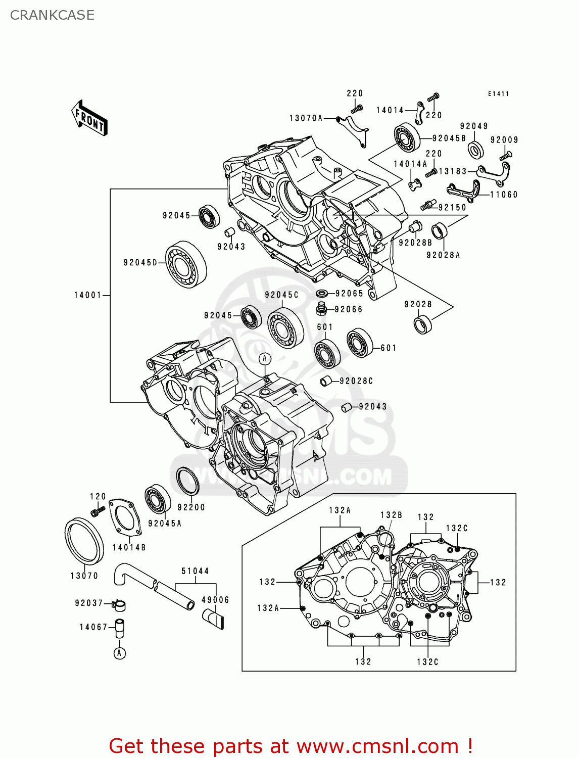 Kawasaki KLF400-B5 KLF4004X4 1997 EUROPE UK AS CRANKCASE - buy original ...
