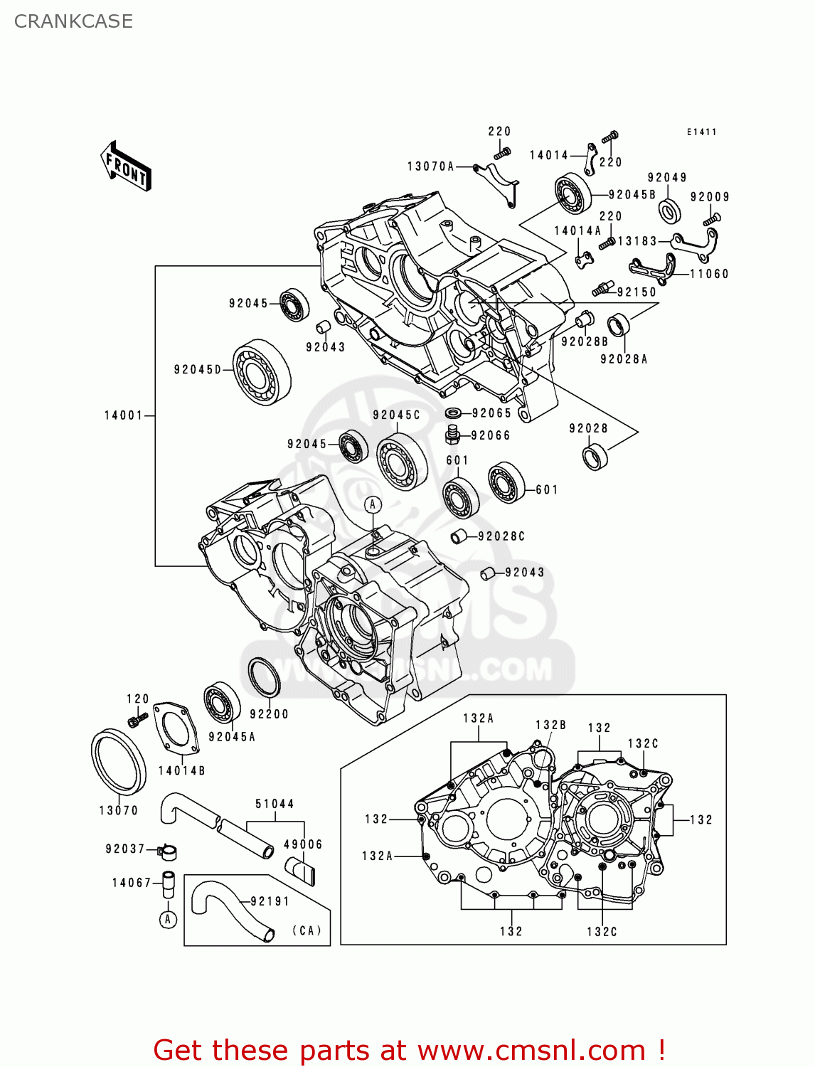 Kawasaki KLF400-B4 BAYOU4004X4 1996 USA CANADA parts lists and schematics