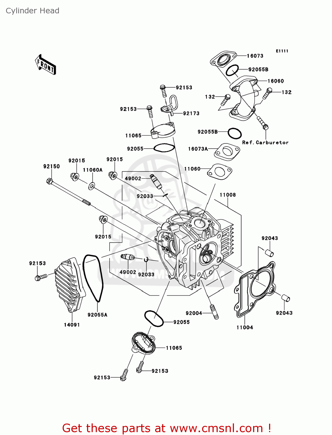 Kawasaki KLX110-DCF KLX110L 2012 USA Cylinder Head - buy original ...