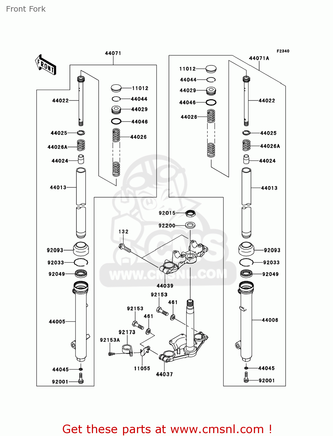 Kawasaki KLX110-DDF KLX110L 2013 USA Front Fork - buy original Front ...