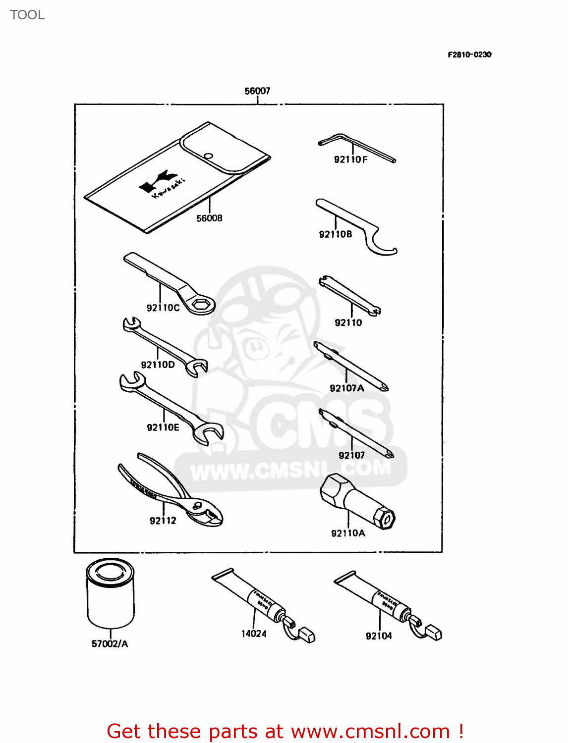 Kawasaki KMX200-A5 1991 EUROPE GR TOOL - buy original TOOL spares online