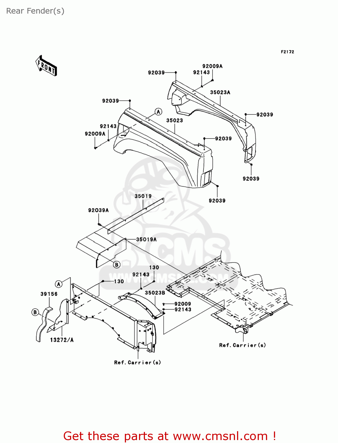 Kawasaki KRF750-K9F TERYX750 2009 USA / 4X4 LE Rear Fender(s) - buy ...