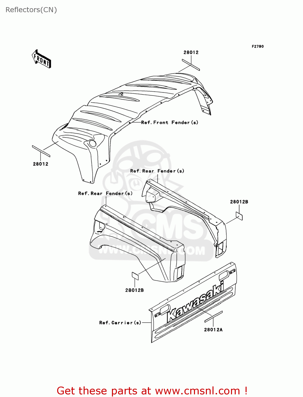 Kawasaki KRF750-K9F TERYX750 2009 USA / 4X4 LE Reflectors(CN) - buy ...