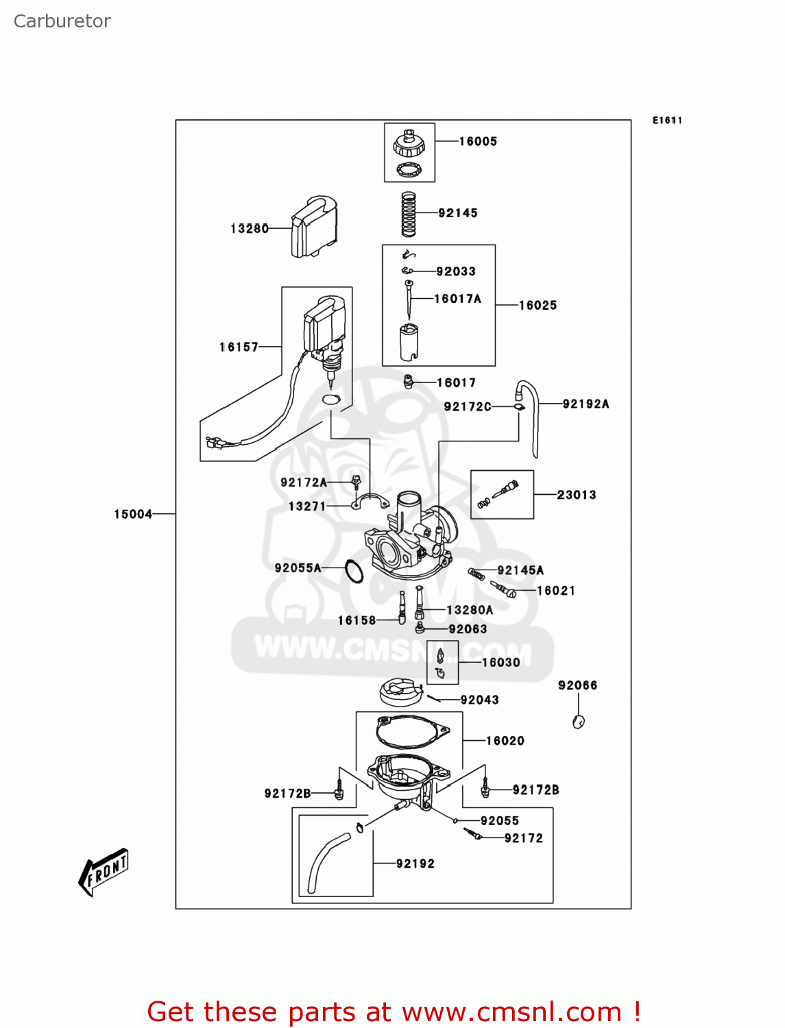 Kawasaki KSF90-ACF KFX90 2012 USA Carburetor - buy original Carburetor ...