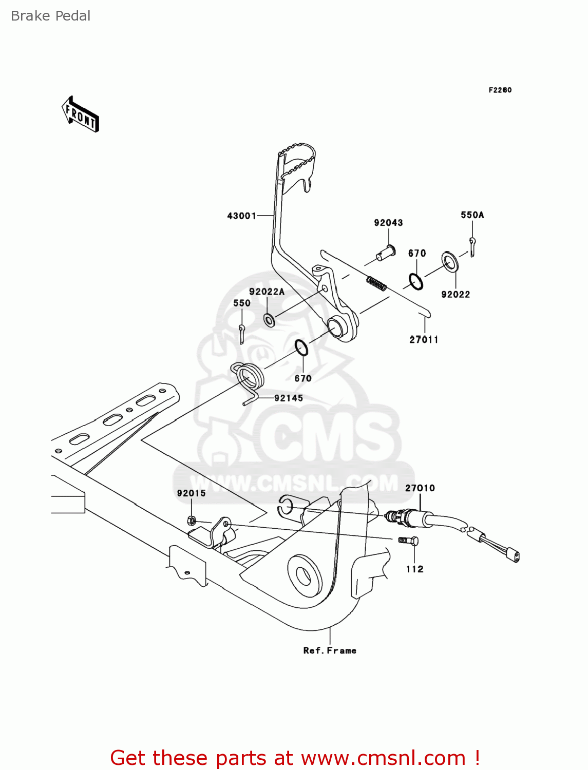 Kawasaki Kvf360 B7f Prairie360 2007 Usa Brake Pedal Buy Original