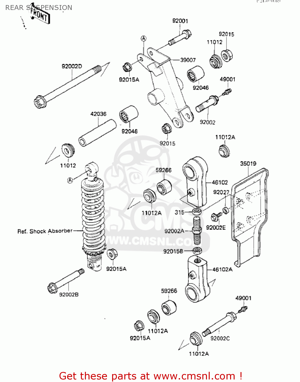 Kawasaki KX125-D1 KX125 1985 USA CANADA REAR SUSPENSION - buy original ...