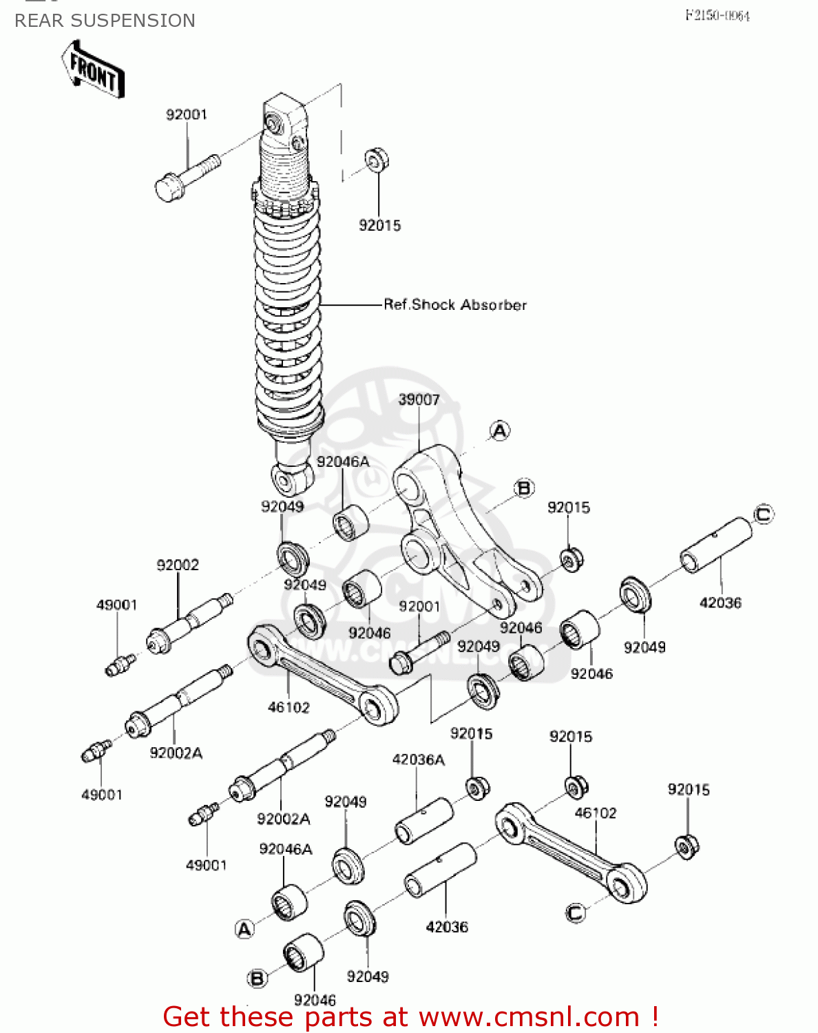 Kawasaki KX125-E1 KX125 1986 USA CANADA REAR SUSPENSION - buy original ...