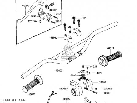 Kawasaki KX250-B1 KX250 1982 USA CANADA parts lists and schematics