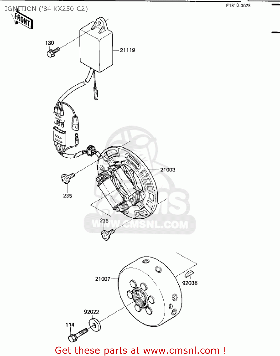 Kawasaki KX250-C1 KX250 1983 USA CANADA IGNITION ('84 KX250-C2) - buy ...