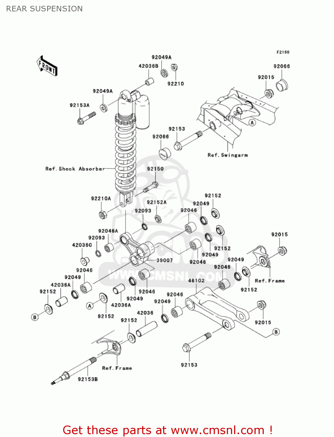 Kawasaki KX250-N2 KX250F 2005 USA CANADA REAR SUSPENSION - buy original ...