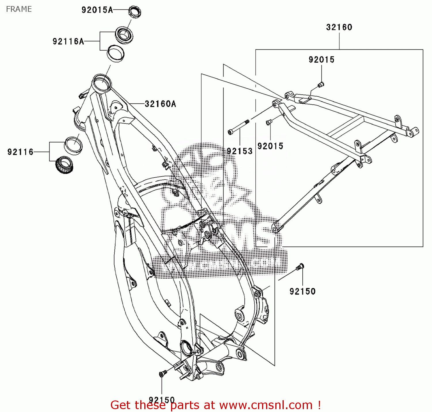 Kawasaki KX250-R1 2005 EUROPE FRAME - buy original FRAME spares online