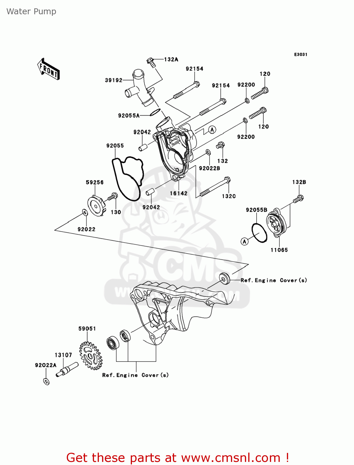 Kawasaki KX250-ZEF KX250F 2014 USA Water Pump - buy original Water Pump ...