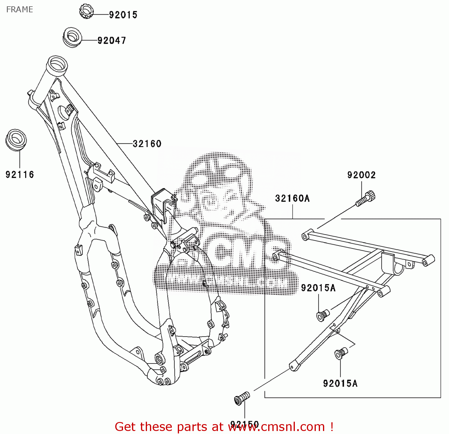 Kawasaki KX500-E15 2003 EUROPE FRAME - buy original FRAME spares online