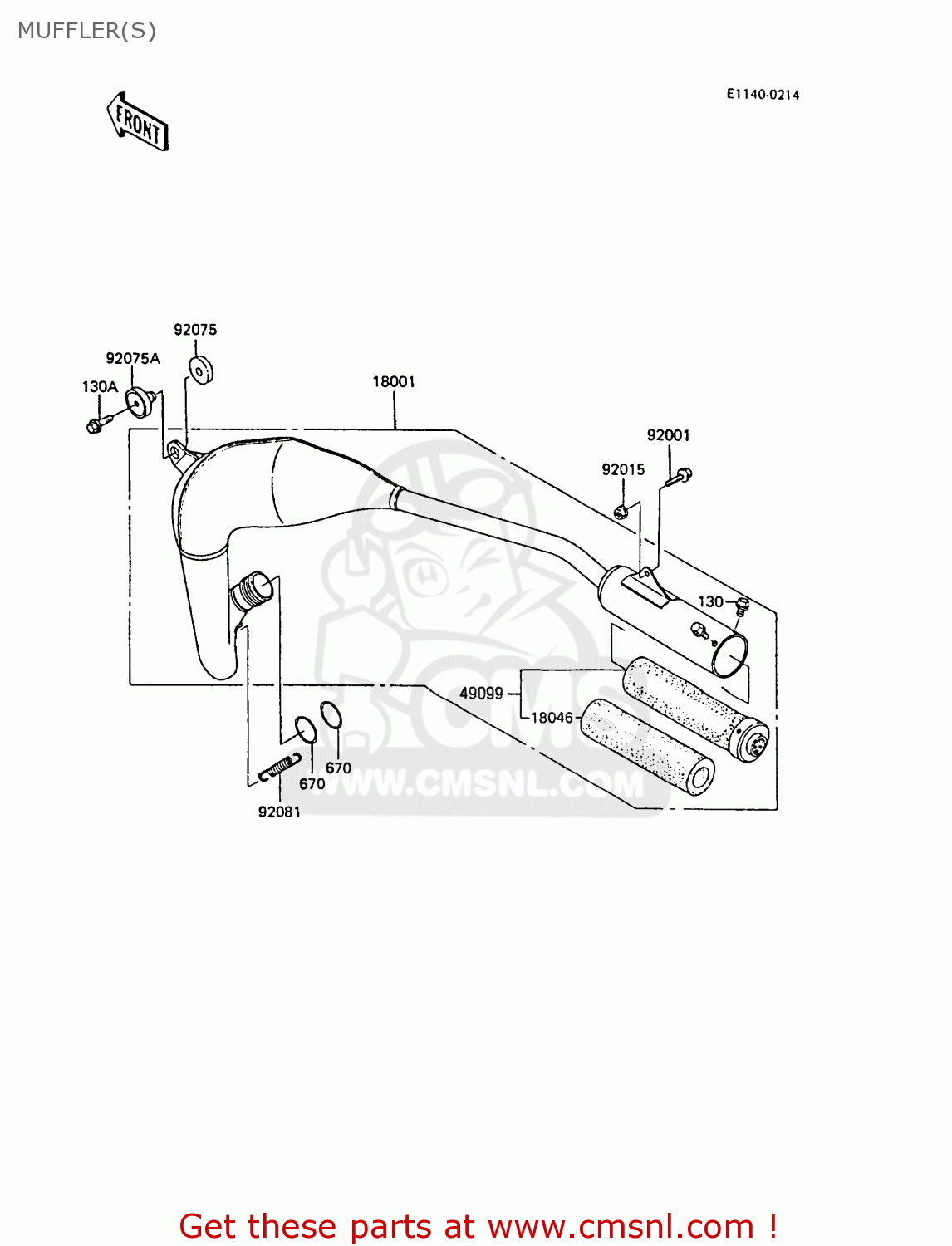 Kawasaki KX60-B5 1989 UNITED KINGDOM parts lists and schematics