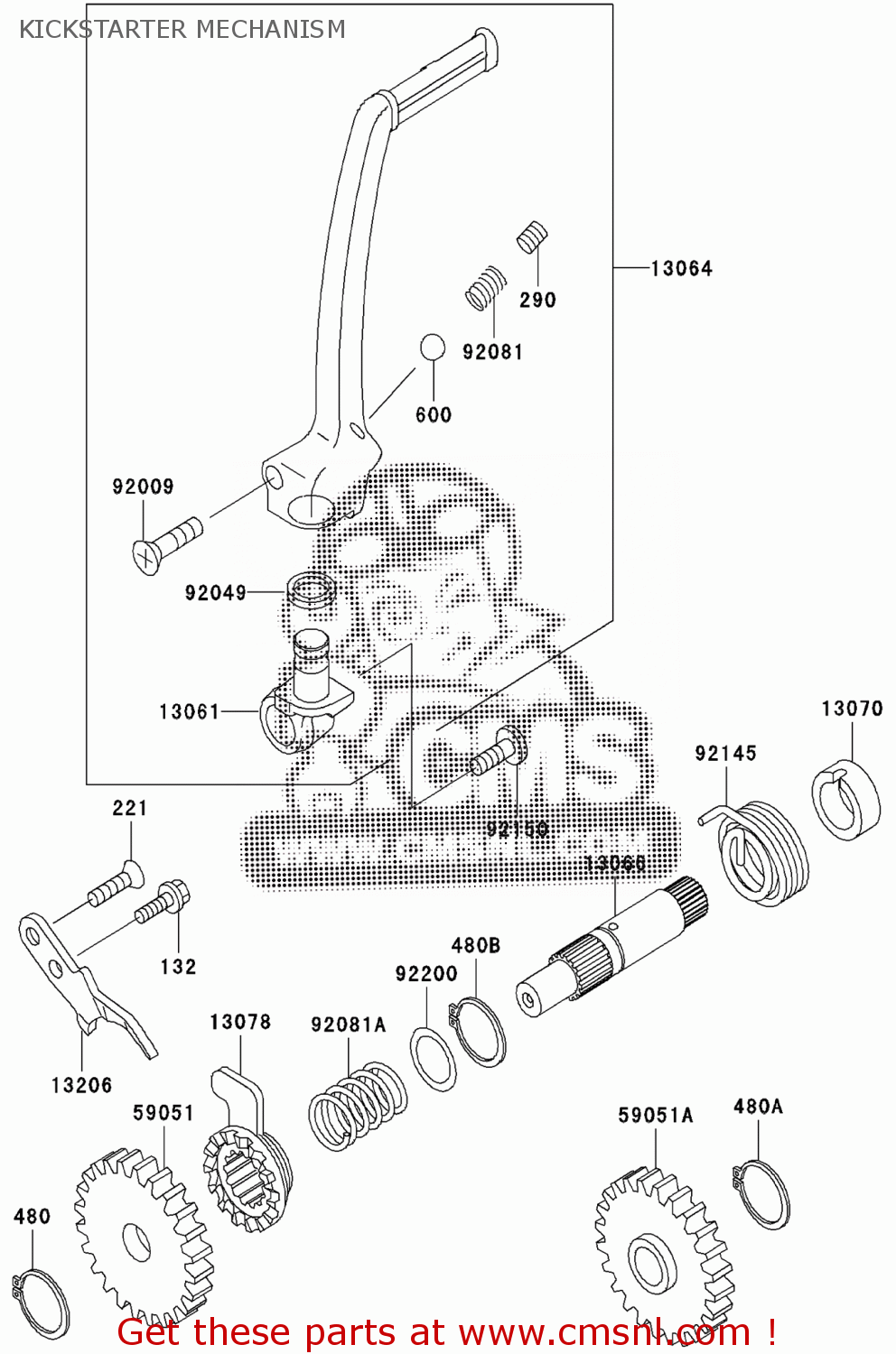 Kawasaki KX85-A3 2003 EUROPE KICKSTARTER MECHANISM - buy original ...