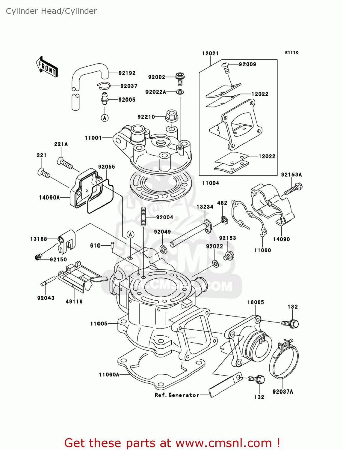 Kawasaki KX85-ADF 2013 USA Cylinder Head/Cylinder - buy original ...
