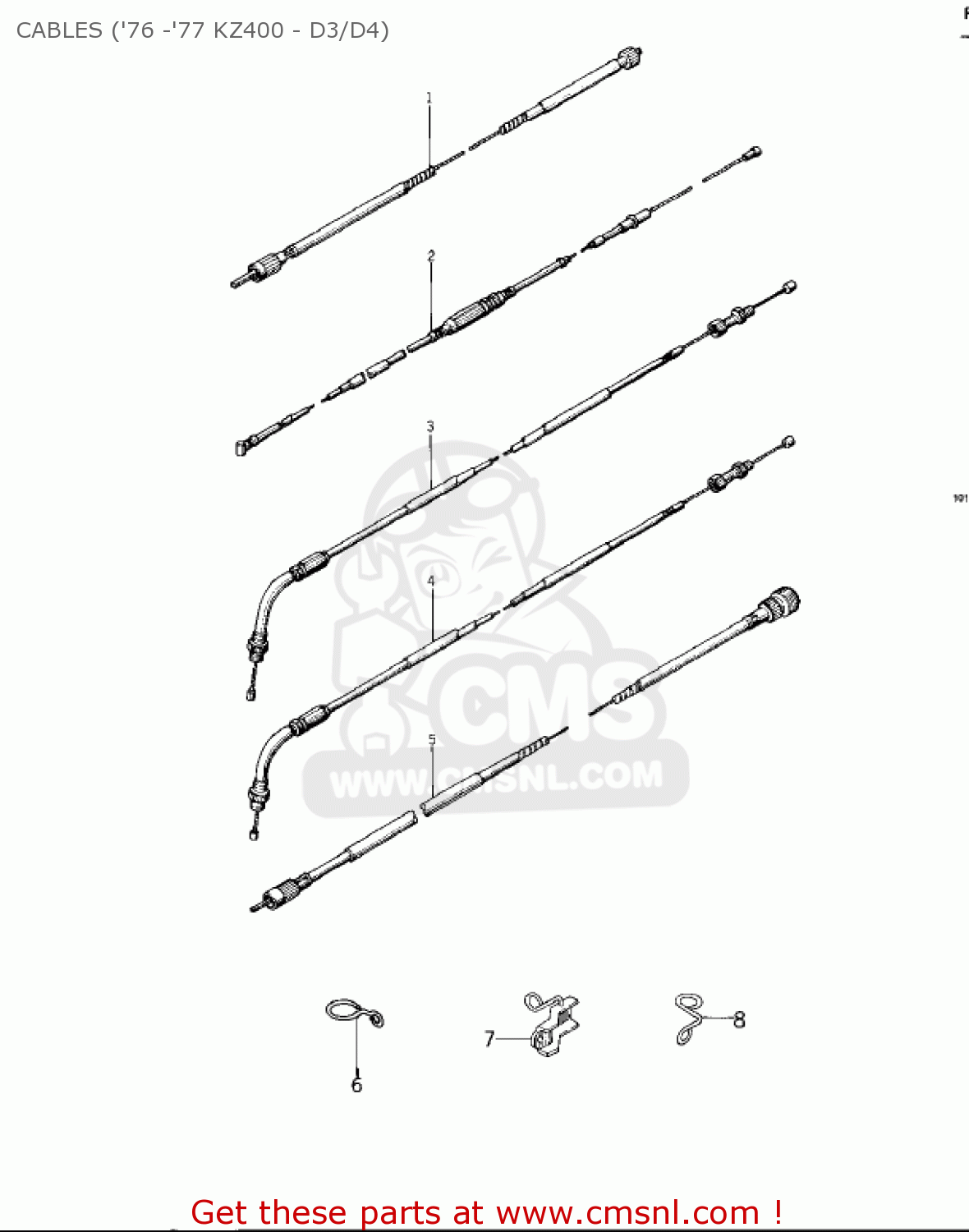 Kawasaki KZ400D4 1977 CANADA parts lists and schematics