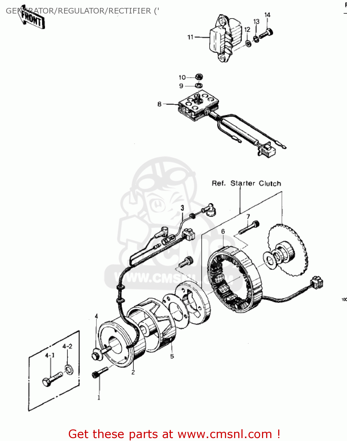 Kawasaki Kawasaki KZ400D4 1977 CANADA parts lists and schematics