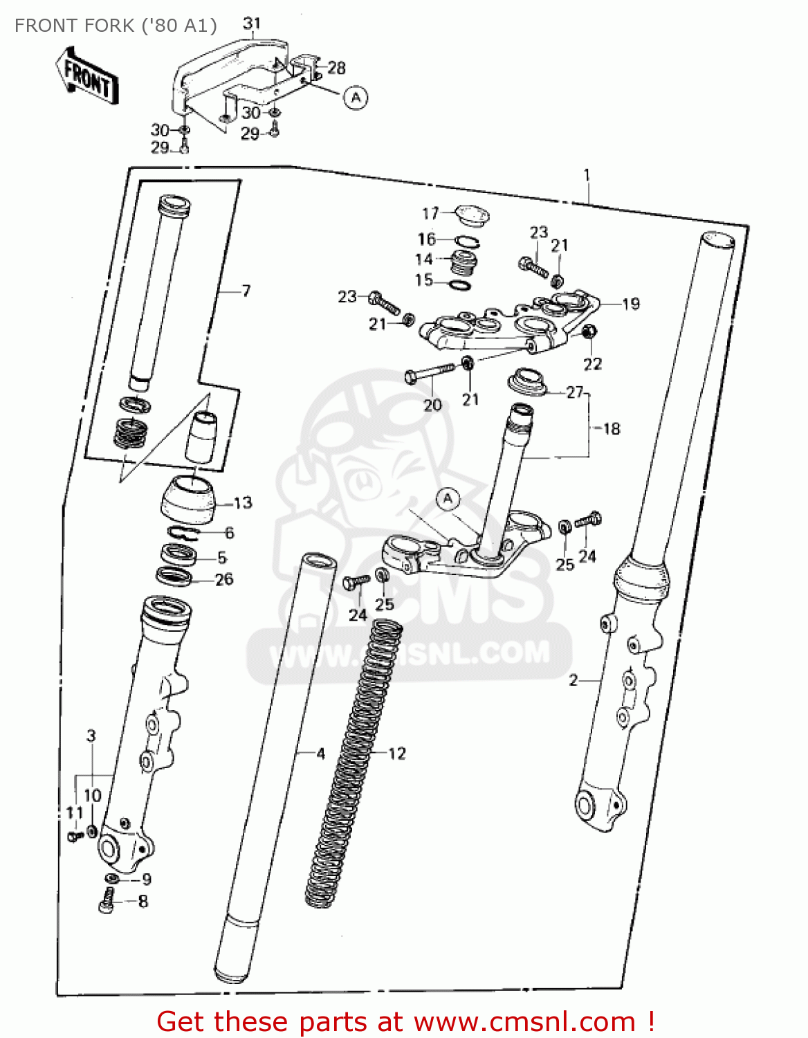 Kawasaki KZ440A1 LTD 1980 USA CANADA FRONT FORK ('80 A1) - buy original ...