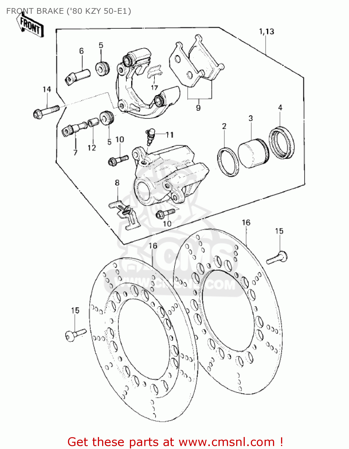Kawasaki KZ750E2 1981 USA CANADA parts lists and schematics