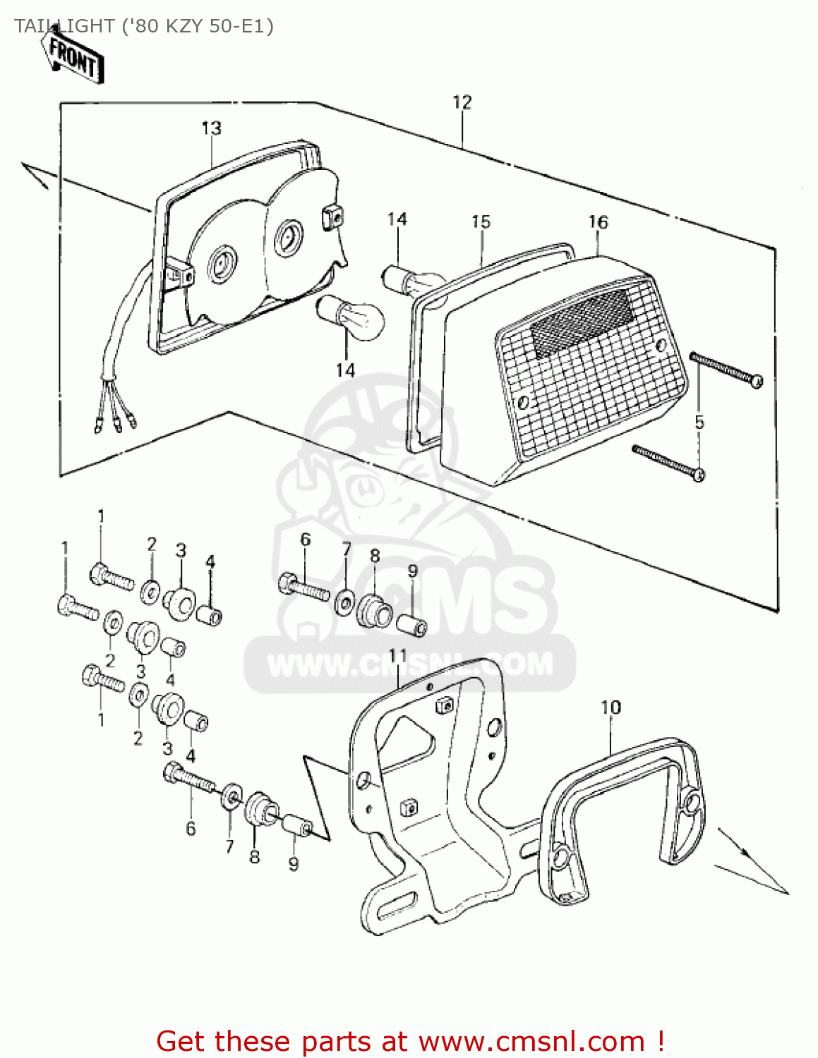 Kawasaki KZ750E2 1981 USA CANADA TAILLIGHT ('80 KZY 50-E1) - buy ...