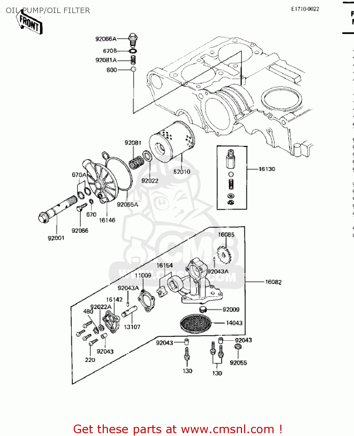 Kawasaki KZ750M1 CSR TWIN 1982 USA / MPH OIL PUMP/OIL FILTER - buy ...