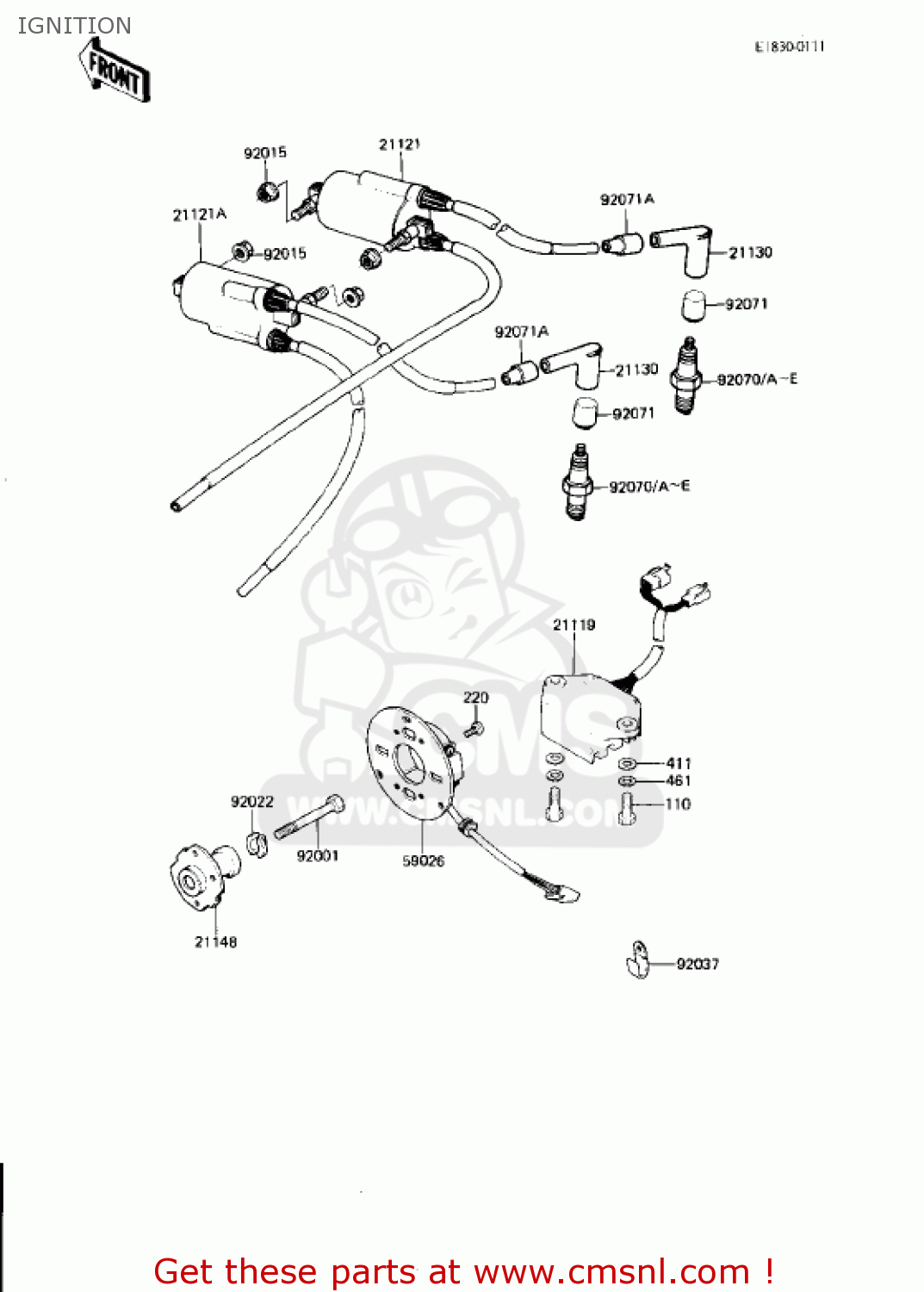 Kawasaki KZ750N1 SPECTRE 1982 USA CANADA IGNITION - buy original ...