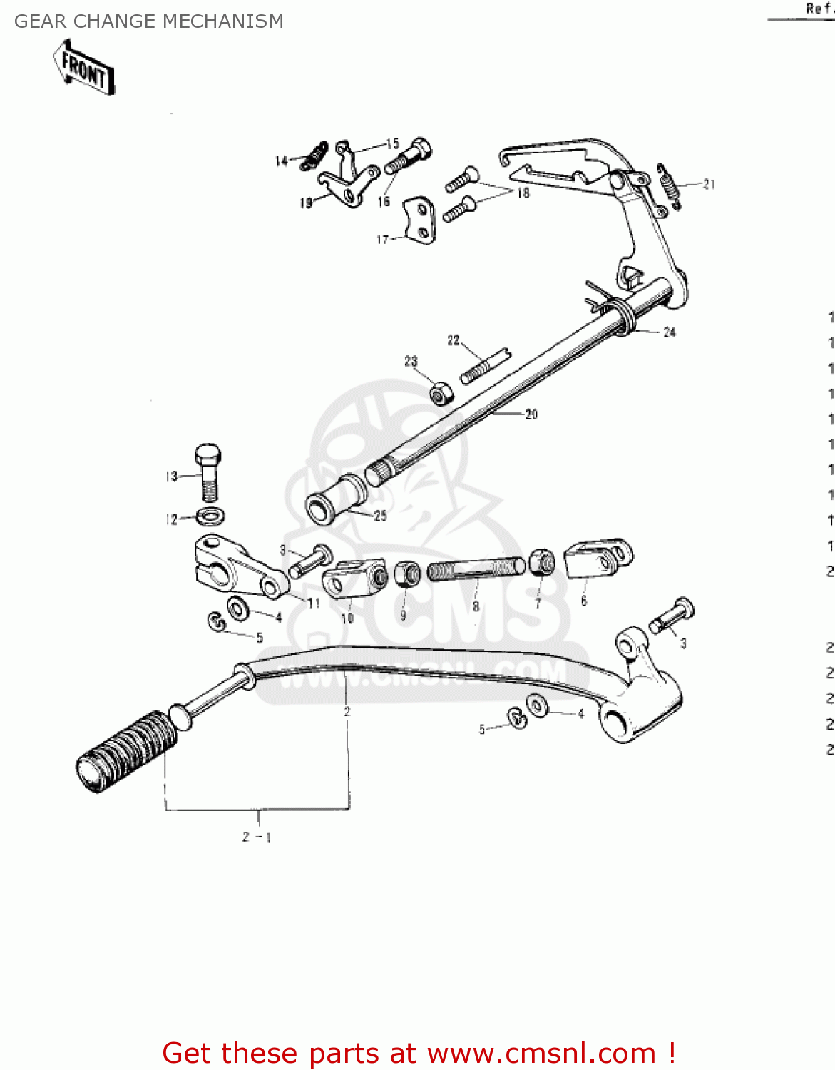 Kawasaki S2 MACH II 1972 USA GEAR CHANGE MECHANISM - buy original GEAR ...