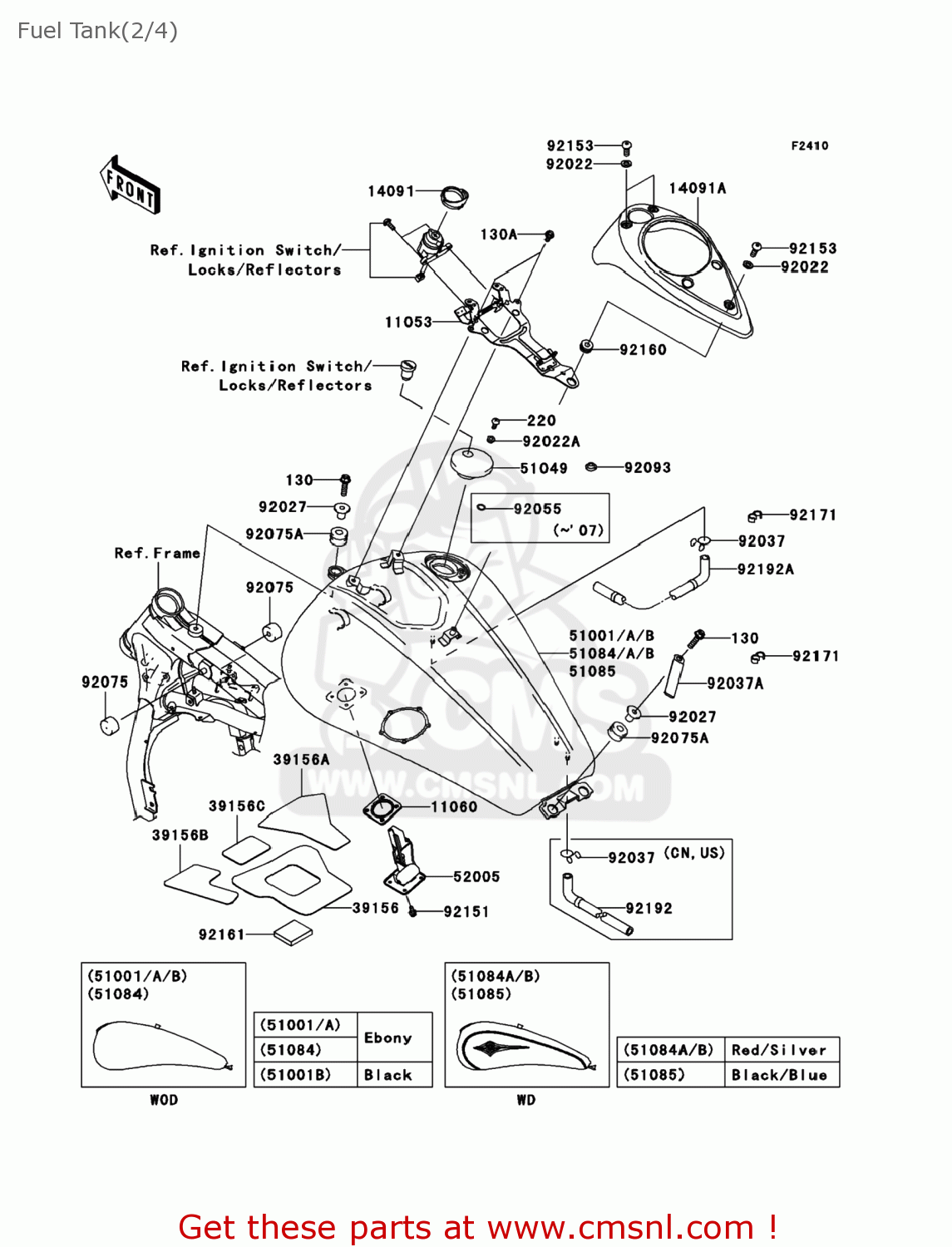 Kawasaki VN1600A8FA VULCAN 1600 CLASSIC 2008 USA Fuel Tank(2/4) - buy ...