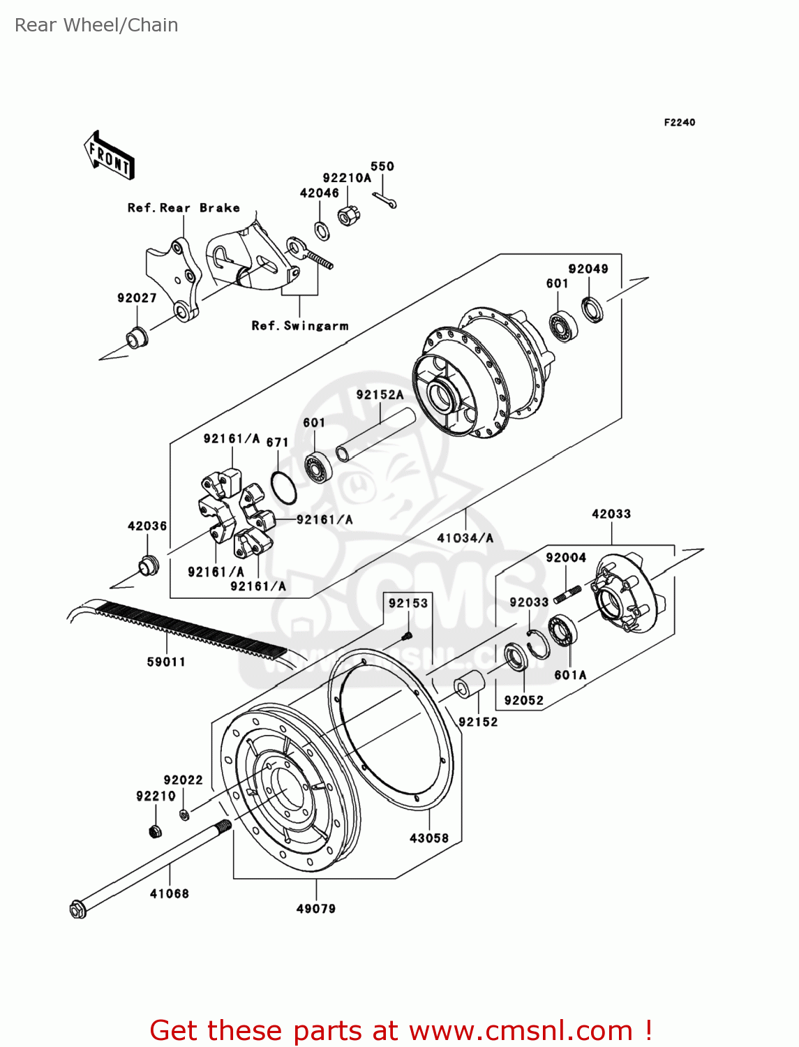 Kawasaki VN900BAF VULCAN 900 CLASSIC 2010 USA Rear Wheel/Chain - buy ...