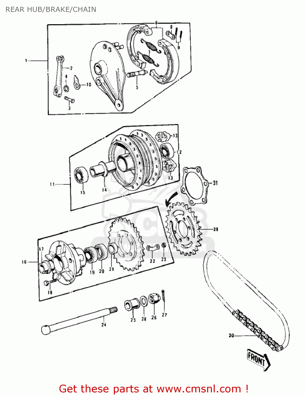 Kawasaki Kawasaki Z1 1973 USA CANADA parts lists and schematics