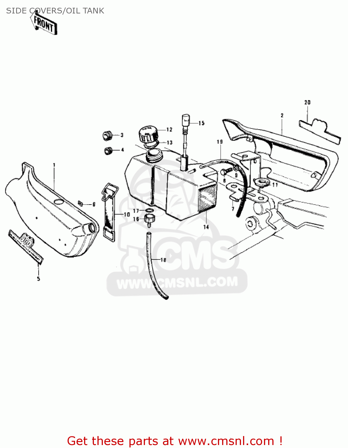 Kawasaki Z1 1973 USA CANADA SIDE COVERS/OIL TANK - buy original SIDE ...