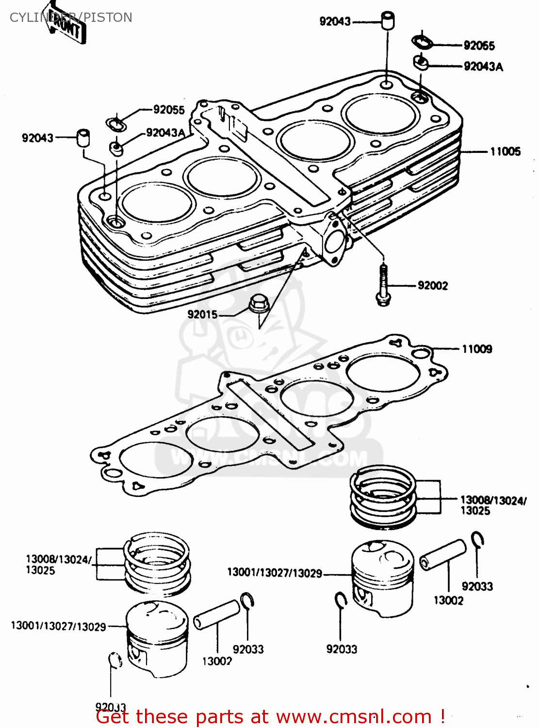 Kawasaki ZX400C2 1985 EUROPE UK FR GR SD SP CYLINDER/PISTON - buy ...