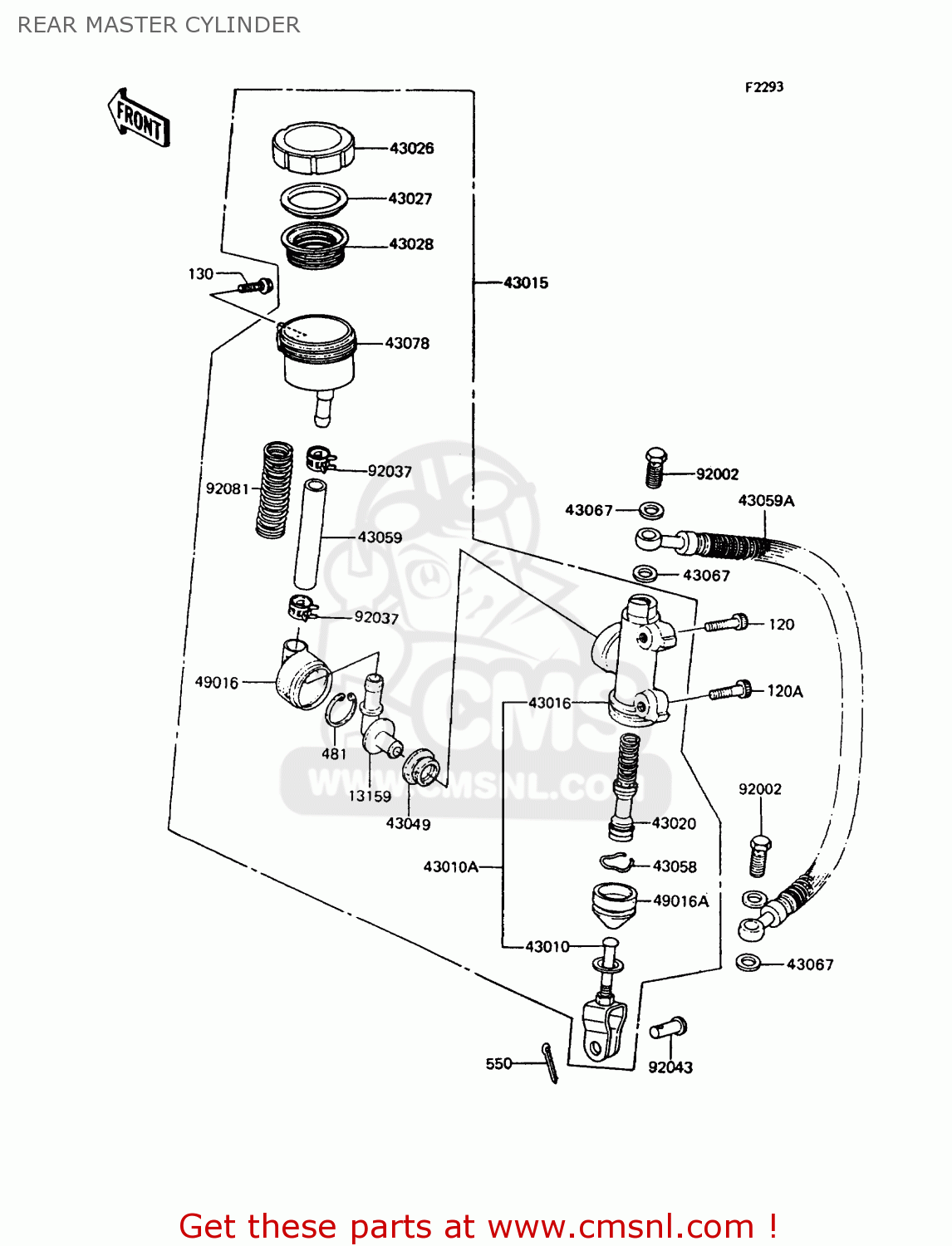 Kawasaki ZX400C5 Z400FII 1994 EUROPE REAR MASTER CYLINDER - buy ...
