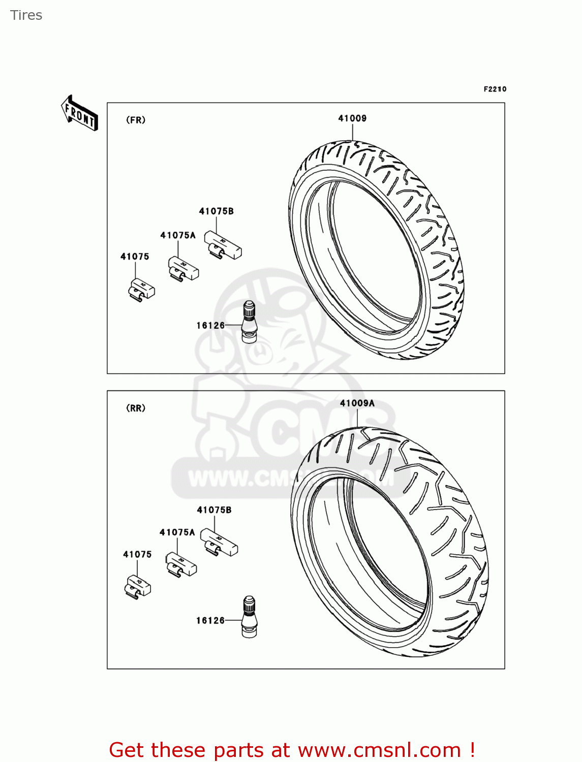 Kawasaki ZX600P7F NINJA ZX6R 2007 USA Tires - buy original Tires spares ...
