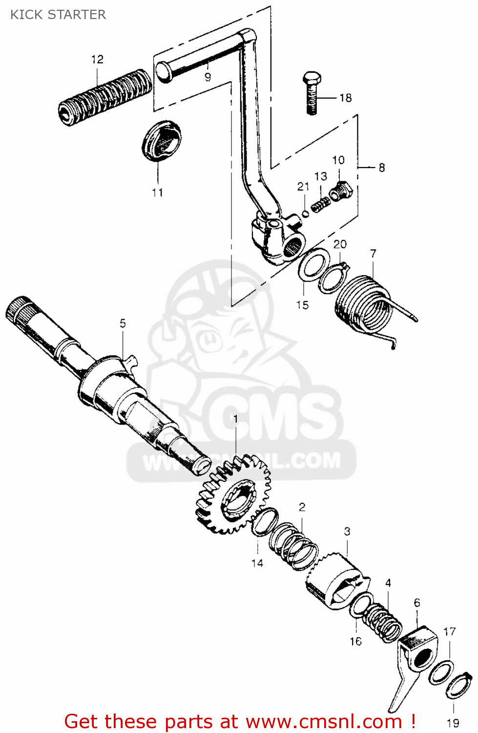 28250310000: Spindle,kick Honda - buy the 28250-310-000 at CMSNL
