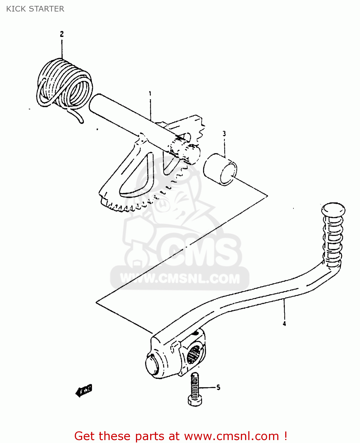 2621041D00: Shaft,kick Starter Suzuki - buy the 26210-41D00 at CMSNL