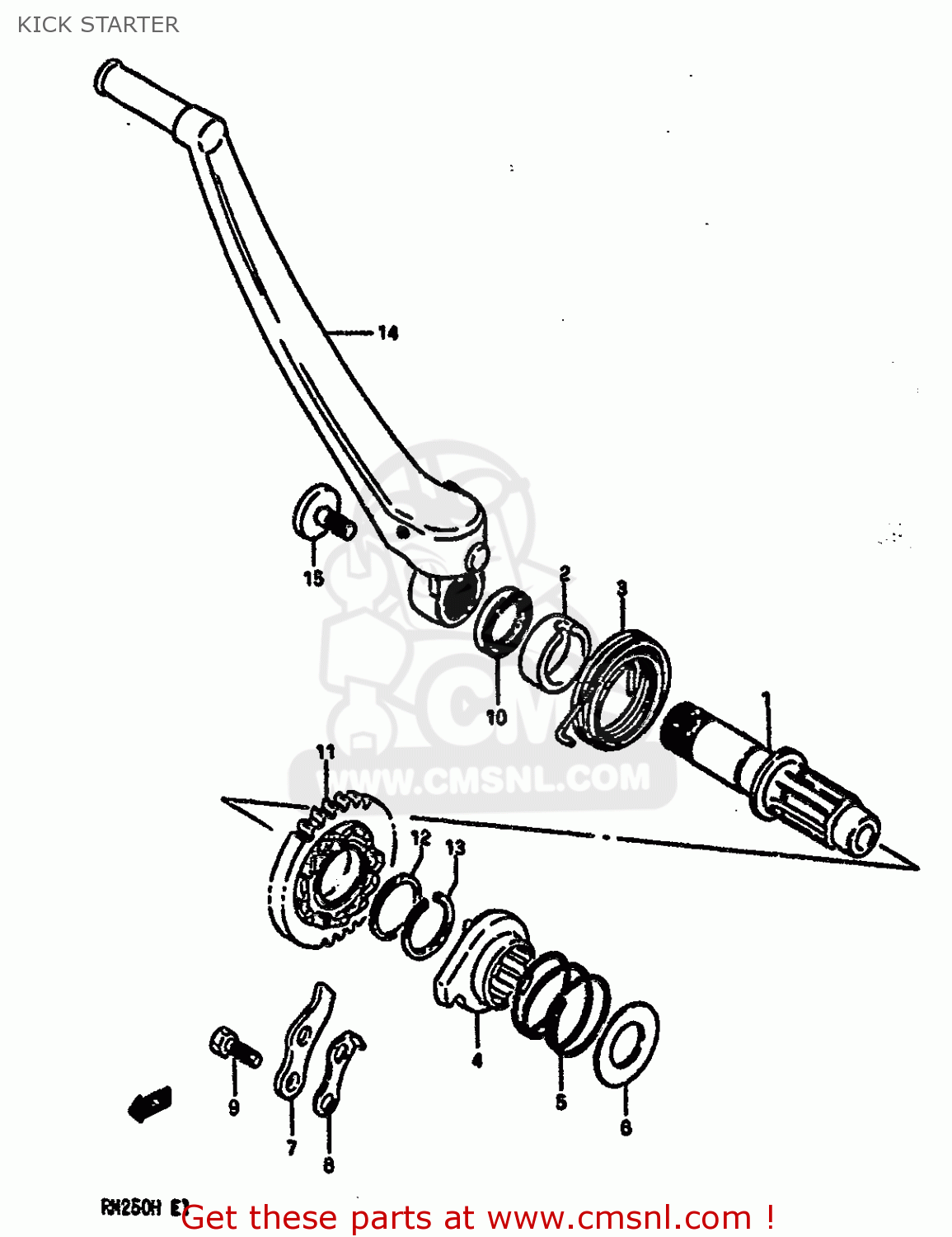 2630000B01: Lever Assembly,kick Starter Suzuki - buy the 26300-00B01 at ...