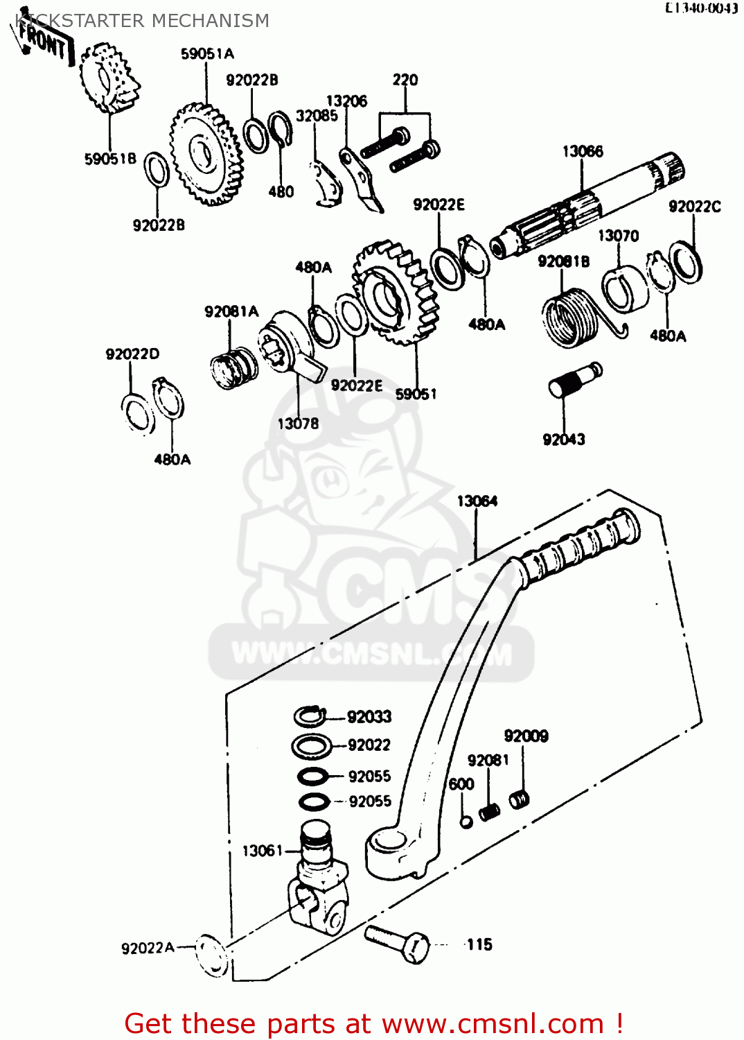 320851061: Stopper,kickstarter Kawasaki - buy the 32085-1061 at CMSNL