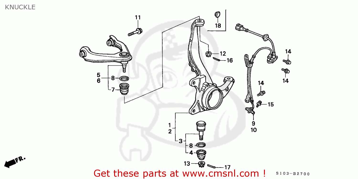 51215S10A10: Knuckle Comp,l Fr Honda - buy the 51215-S10-A10 at CMSNL