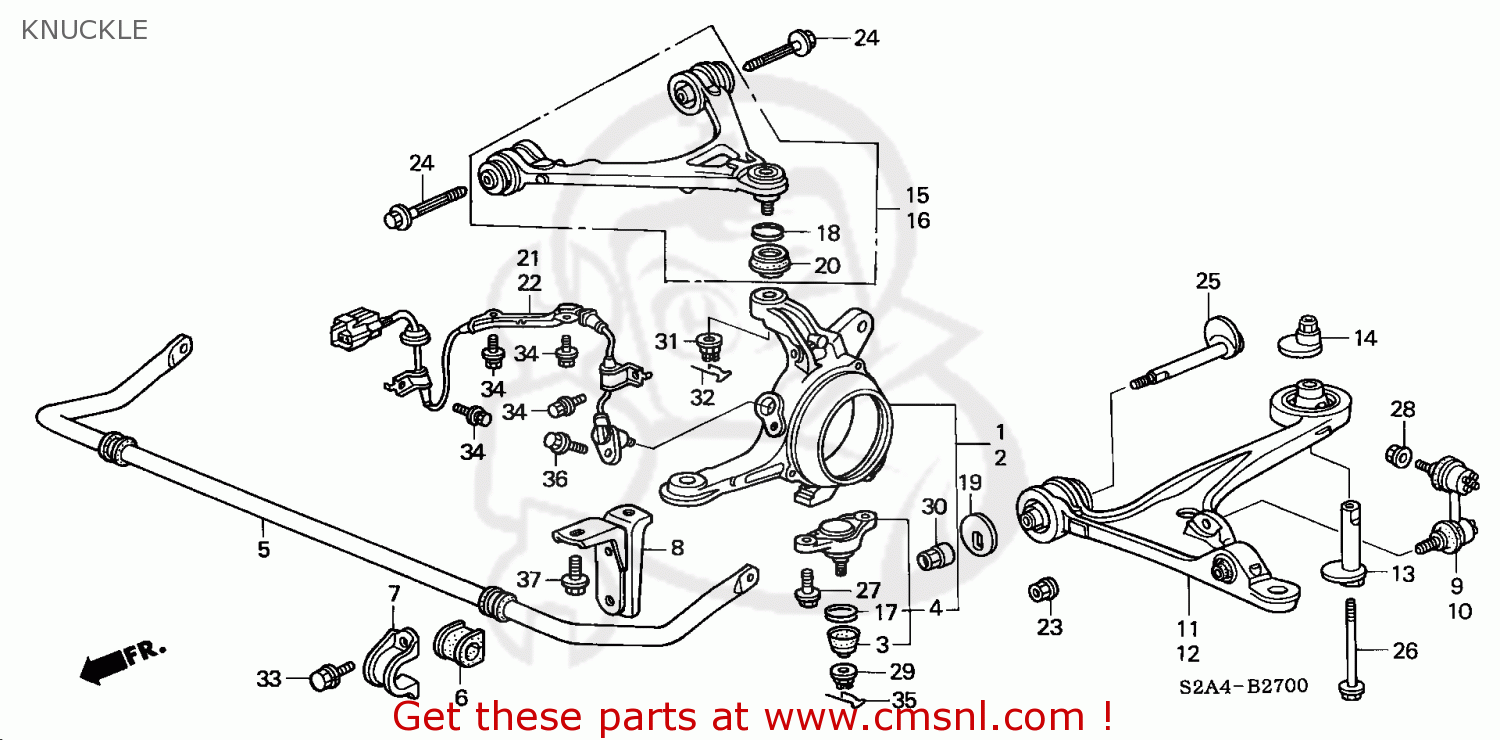 51360S2A030: Lwr-arm Comp,l Fr Honda - buy the 51360-S2A-030 at CMSNL