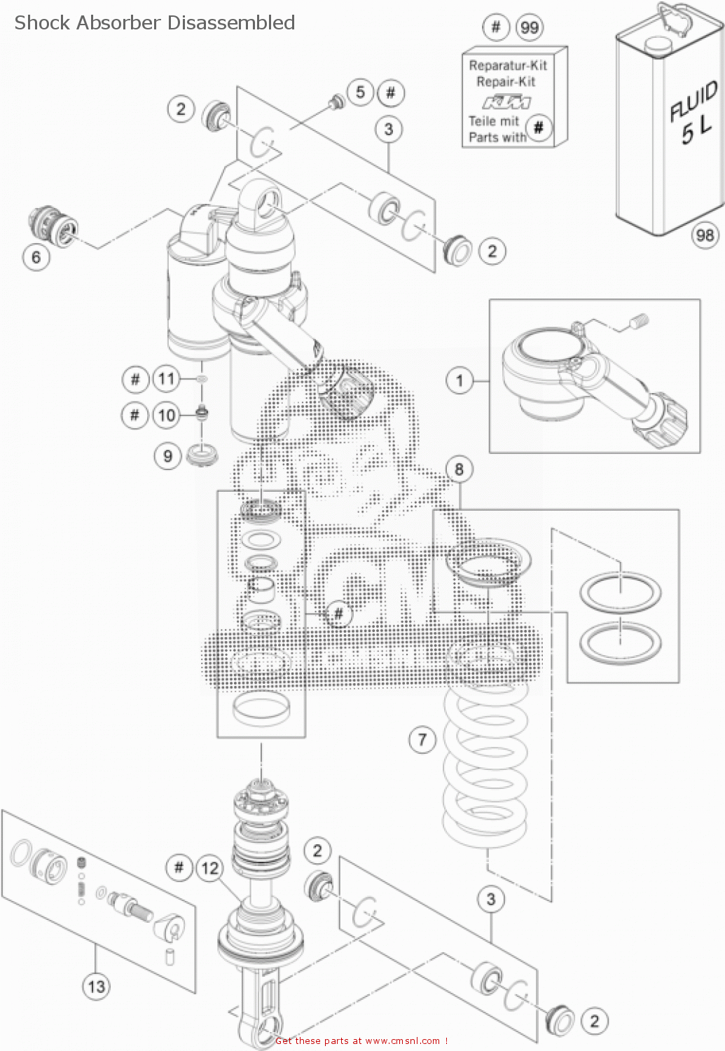 KTM 1190 ADVENTURE R ABS Australia 2016 Shock Absorber Disassembled ...