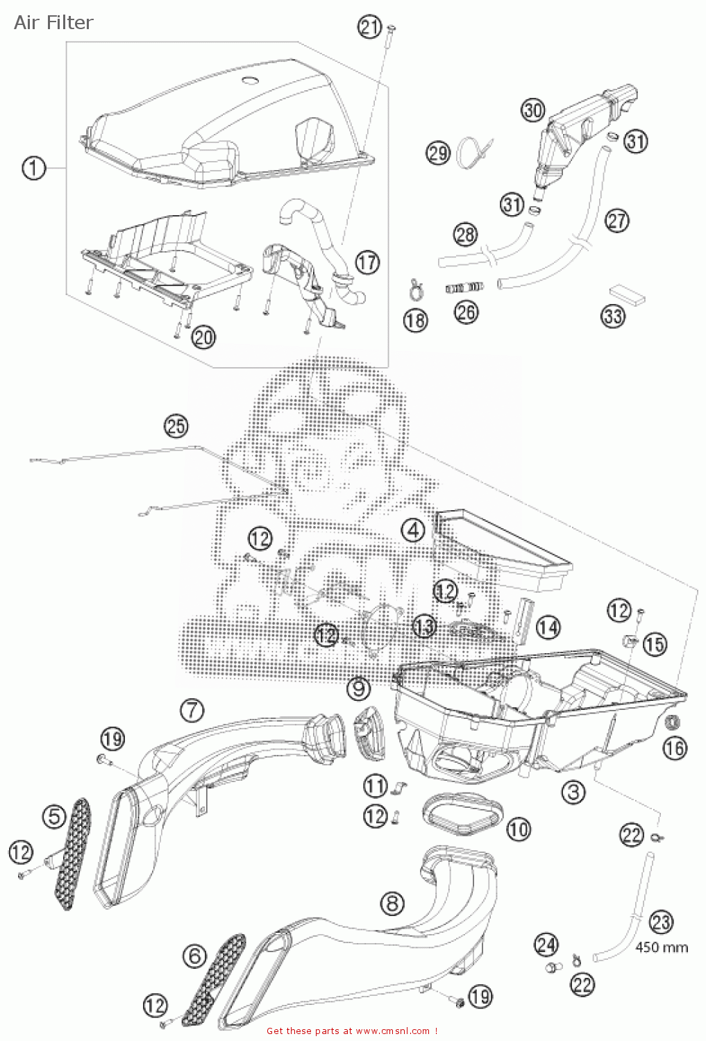 KTM 1190 RC 8 R Japan 2009 Air Filter - buy original Air Filter spares ...