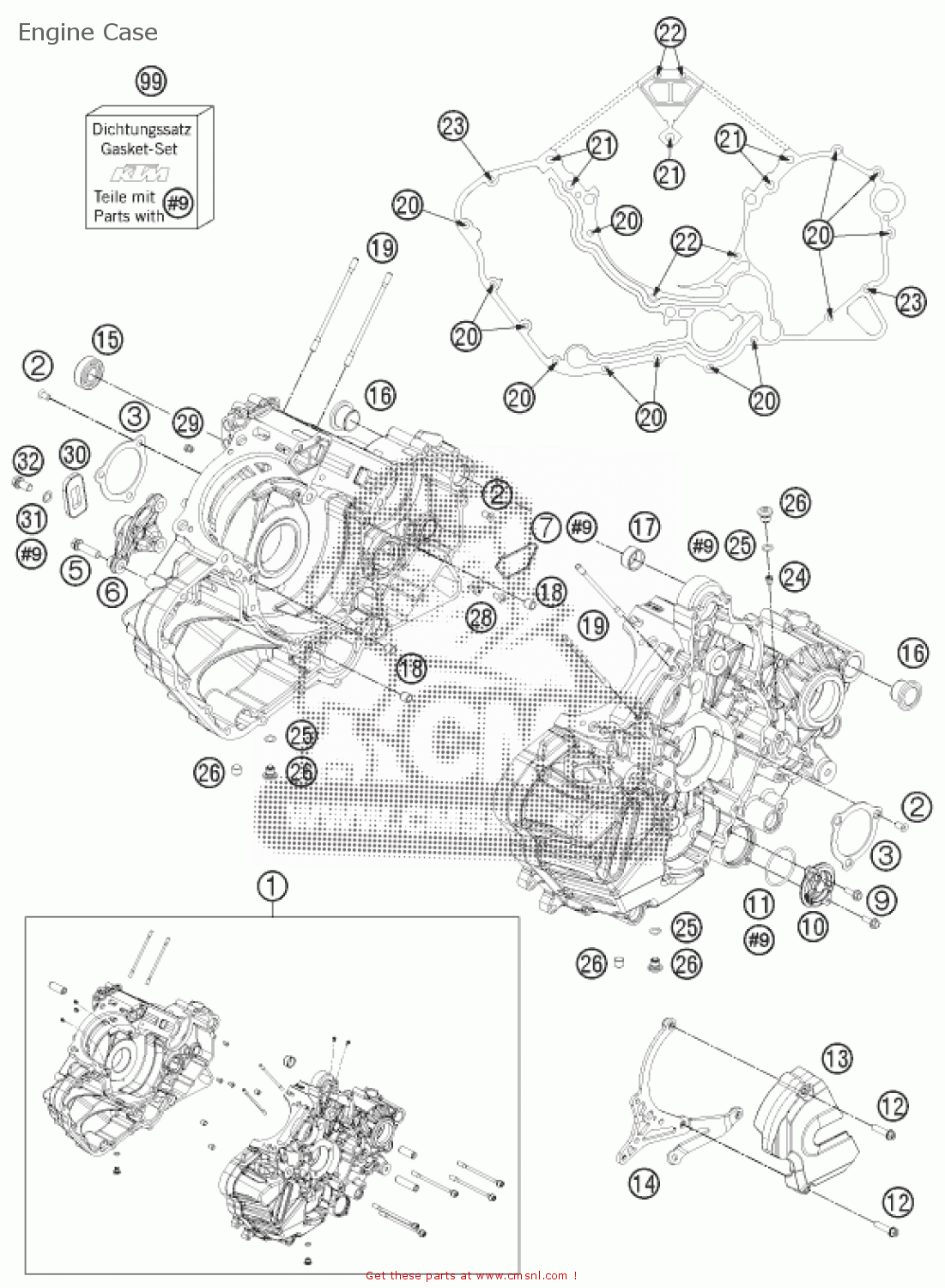 KTM 1190 RC8 R BLACK Australia 2011 Engine Case - buy original Engine ...