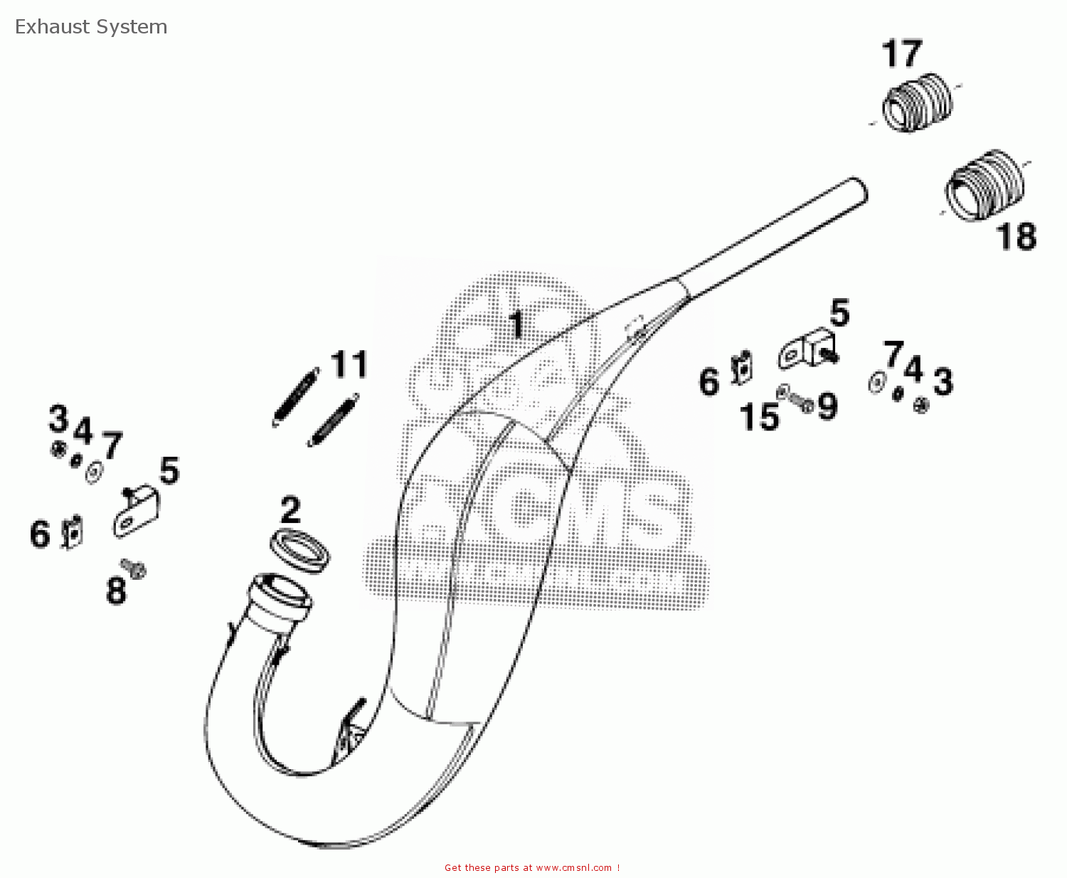 KTM 125 EGS M/O Asia 1996 Exhaust System - buy original Exhaust System ...