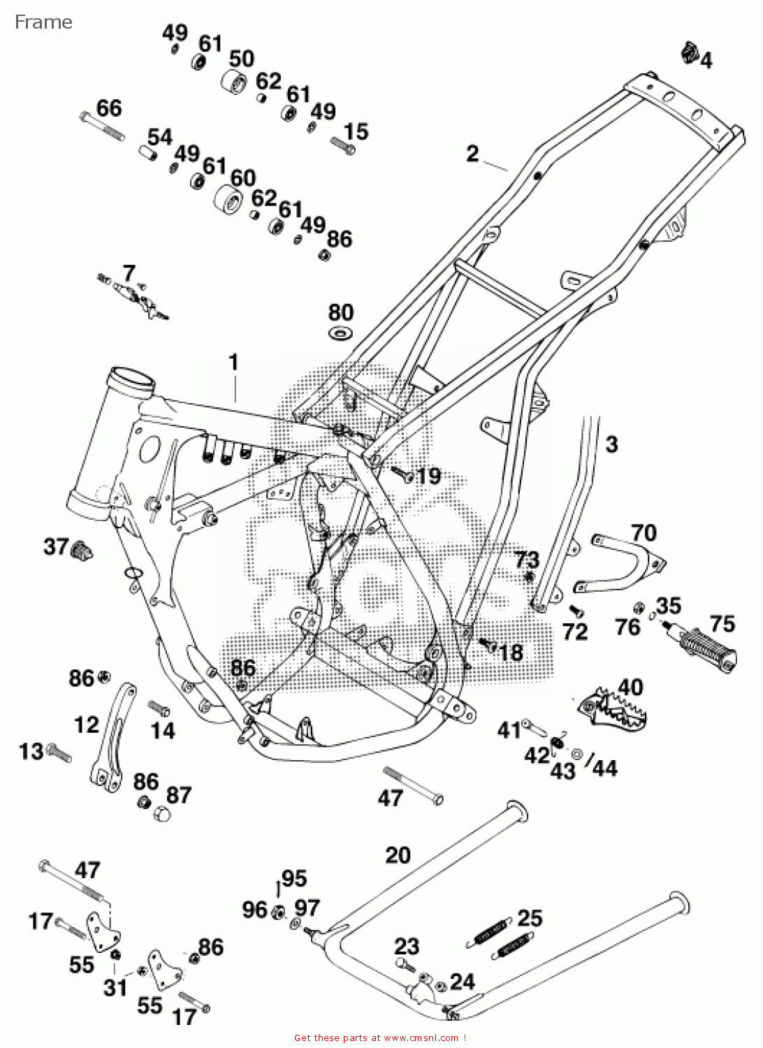 KTM 125 EGS M/O Asia 1996 Frame - buy original Frame spares online